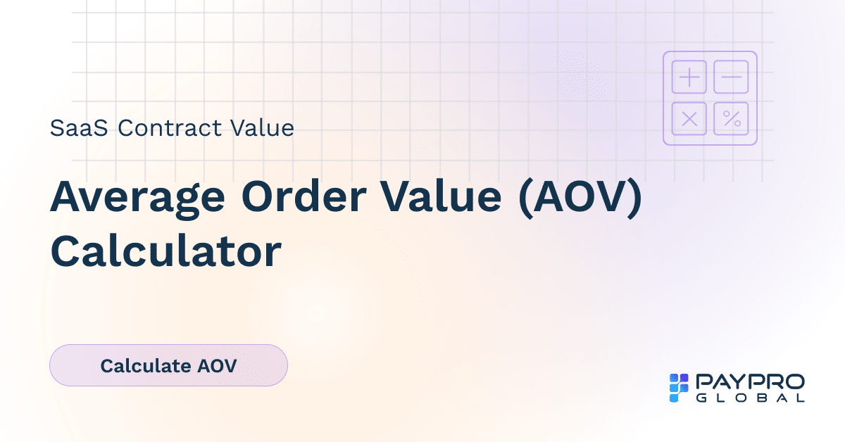 Calculadora do Valor Médio do Pedido (AOV) de SaaS