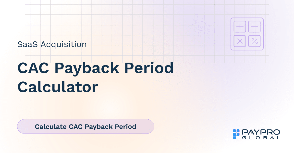 Calculadora do Período de Retorno do CAC de SaaS